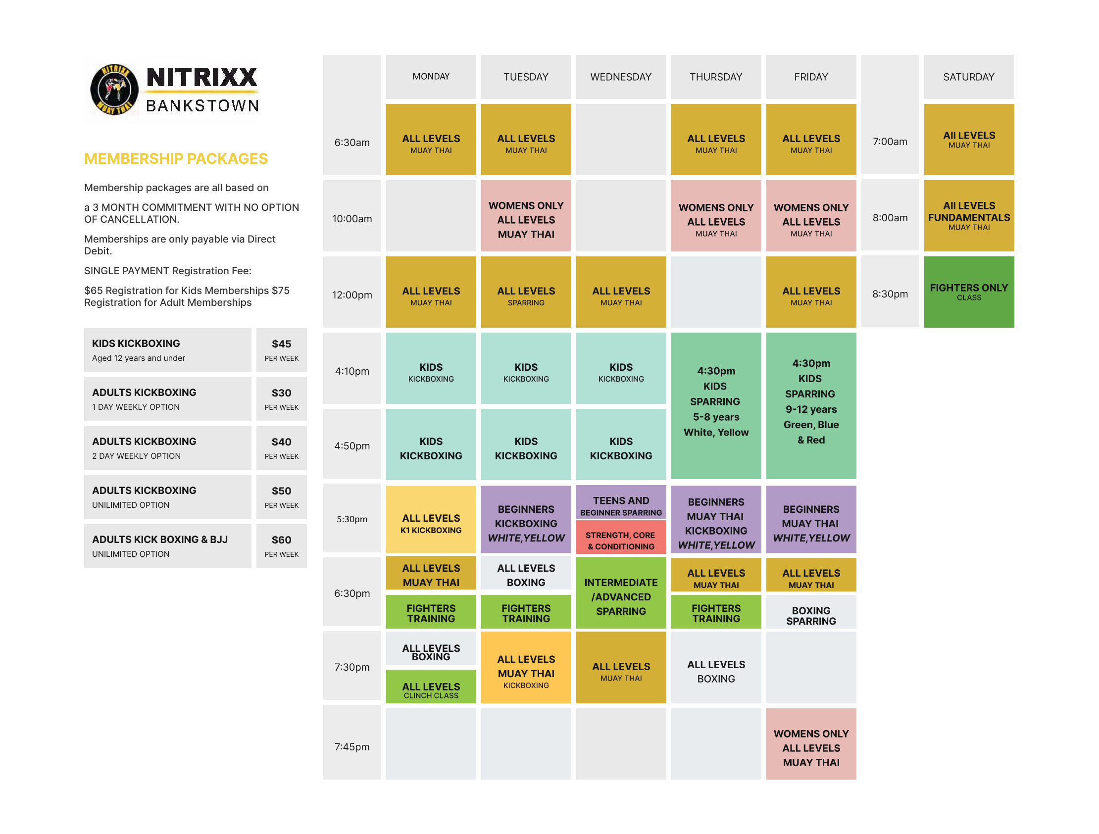 NITRIXX TIMETABLE