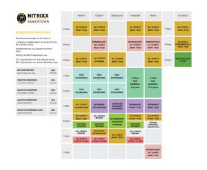 NITRIXX TIMETABLE